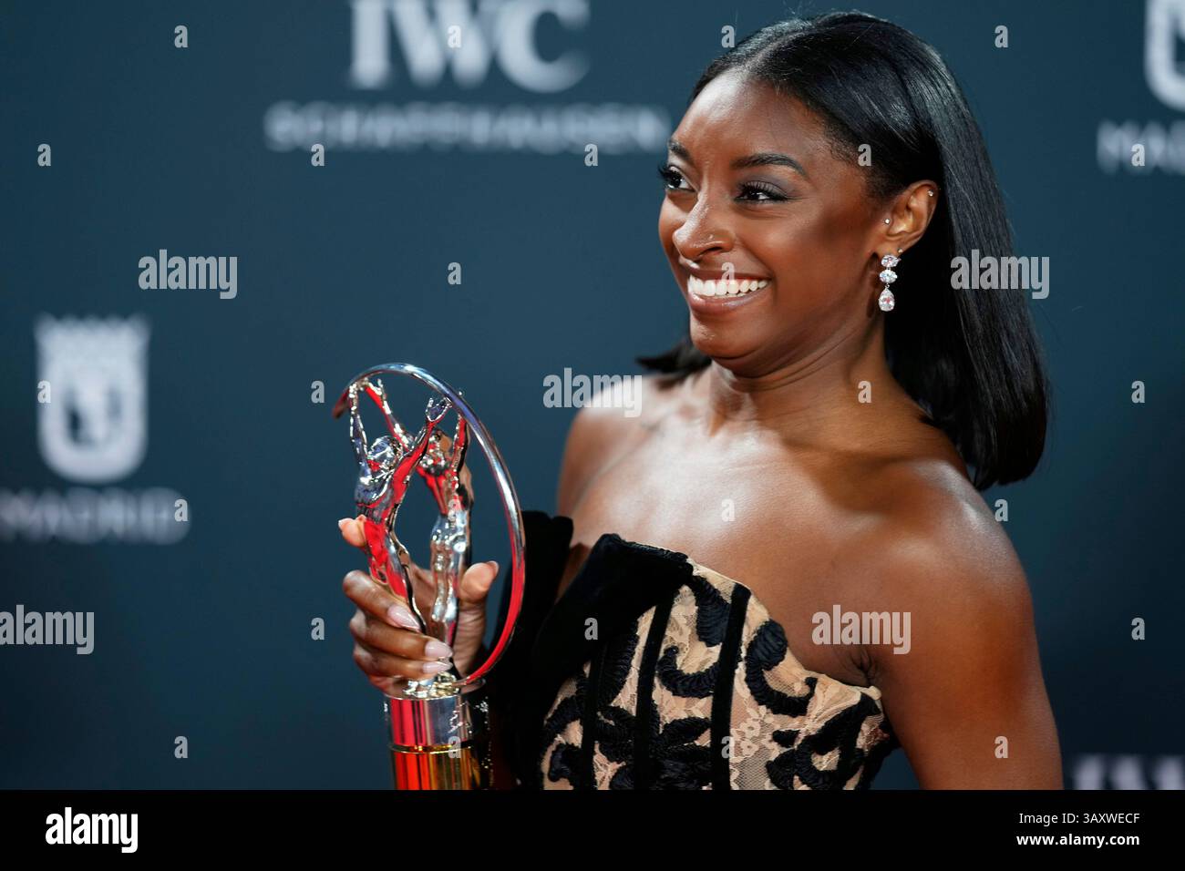 Simone Biles celebrates her Laureus World Sportswoman of the Year award ...
