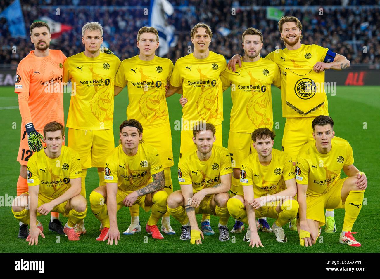 Bodo Glimt players pose for a team photo during the Europa League ...