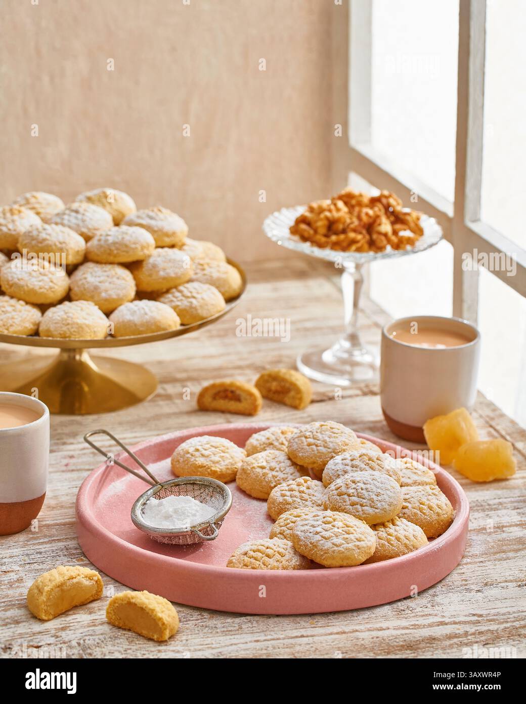Egyptian Eid Kahk Cookies with Powdered Sugar – Traditional Holiday ...