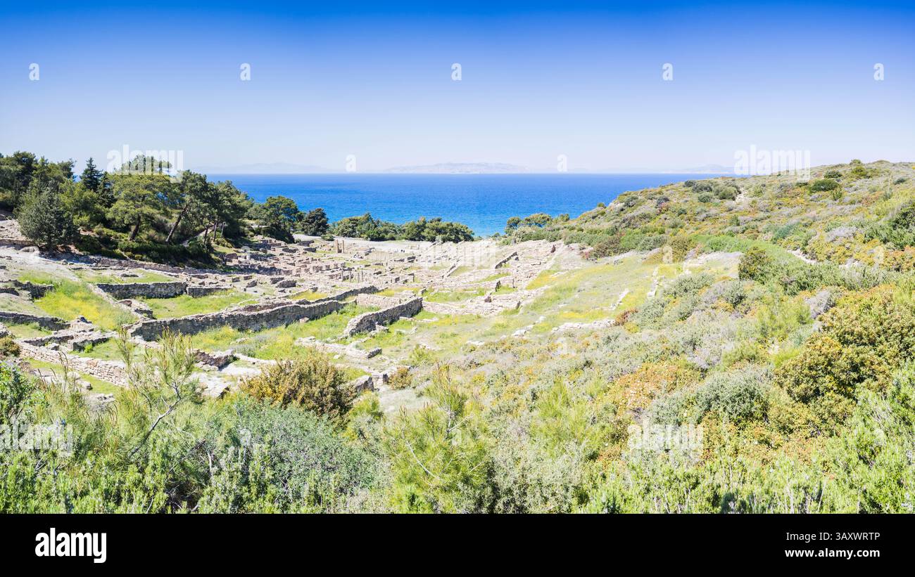 Looking across the ruins of Ancient Kameiros, one of the most powerful ...