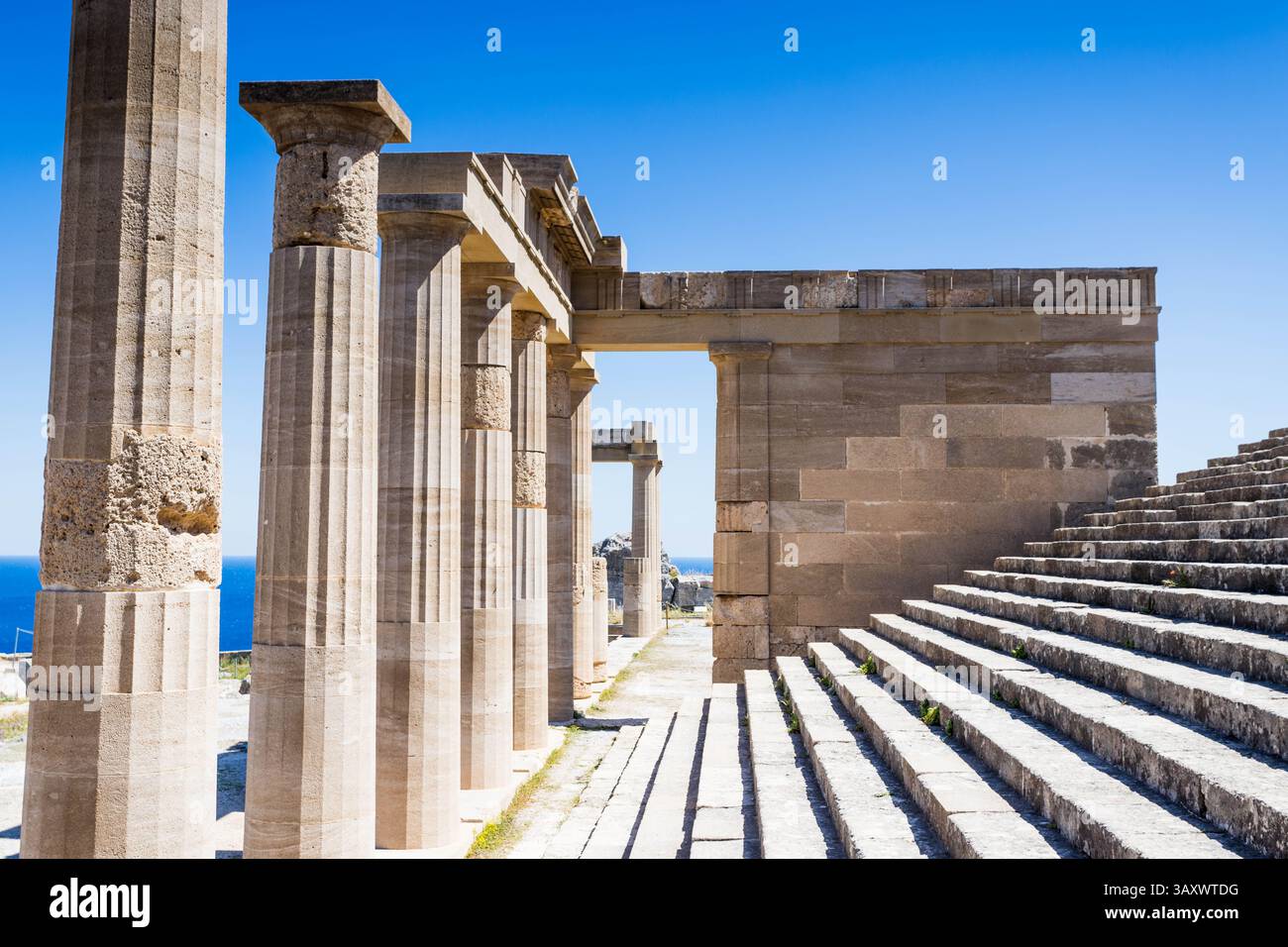 Some of the architectural columns and steps which make up the Acropolis ...