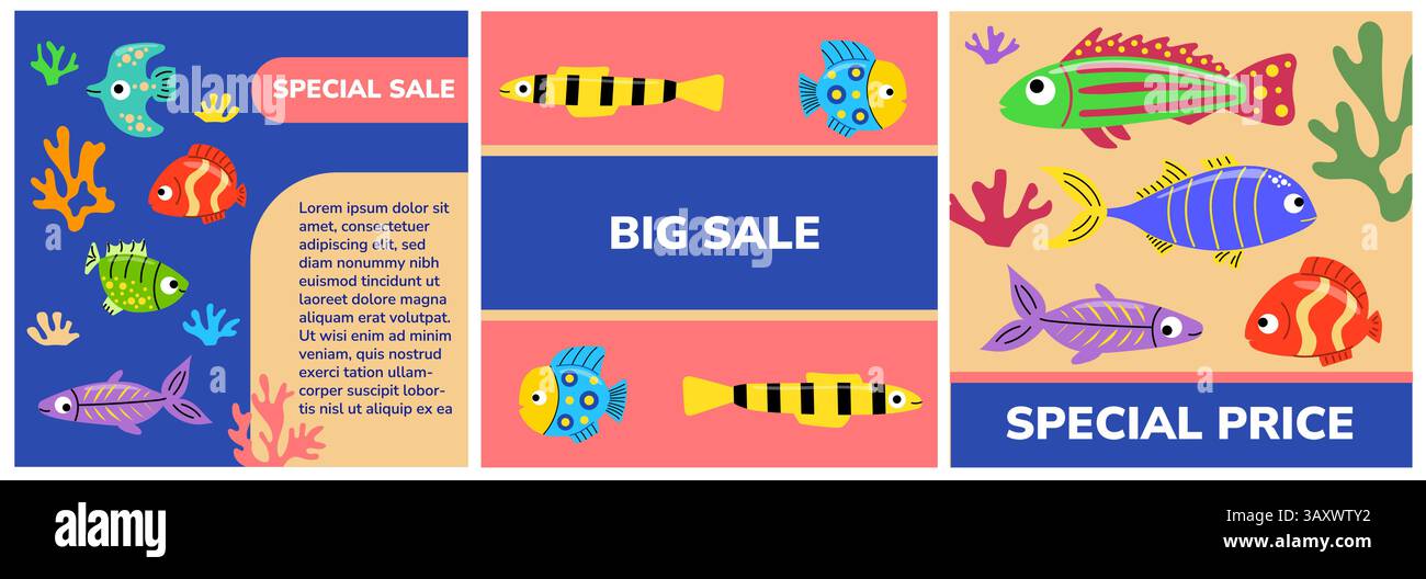 Sale discount banner with tropical fish Stock Vector Image & Art - Alamy