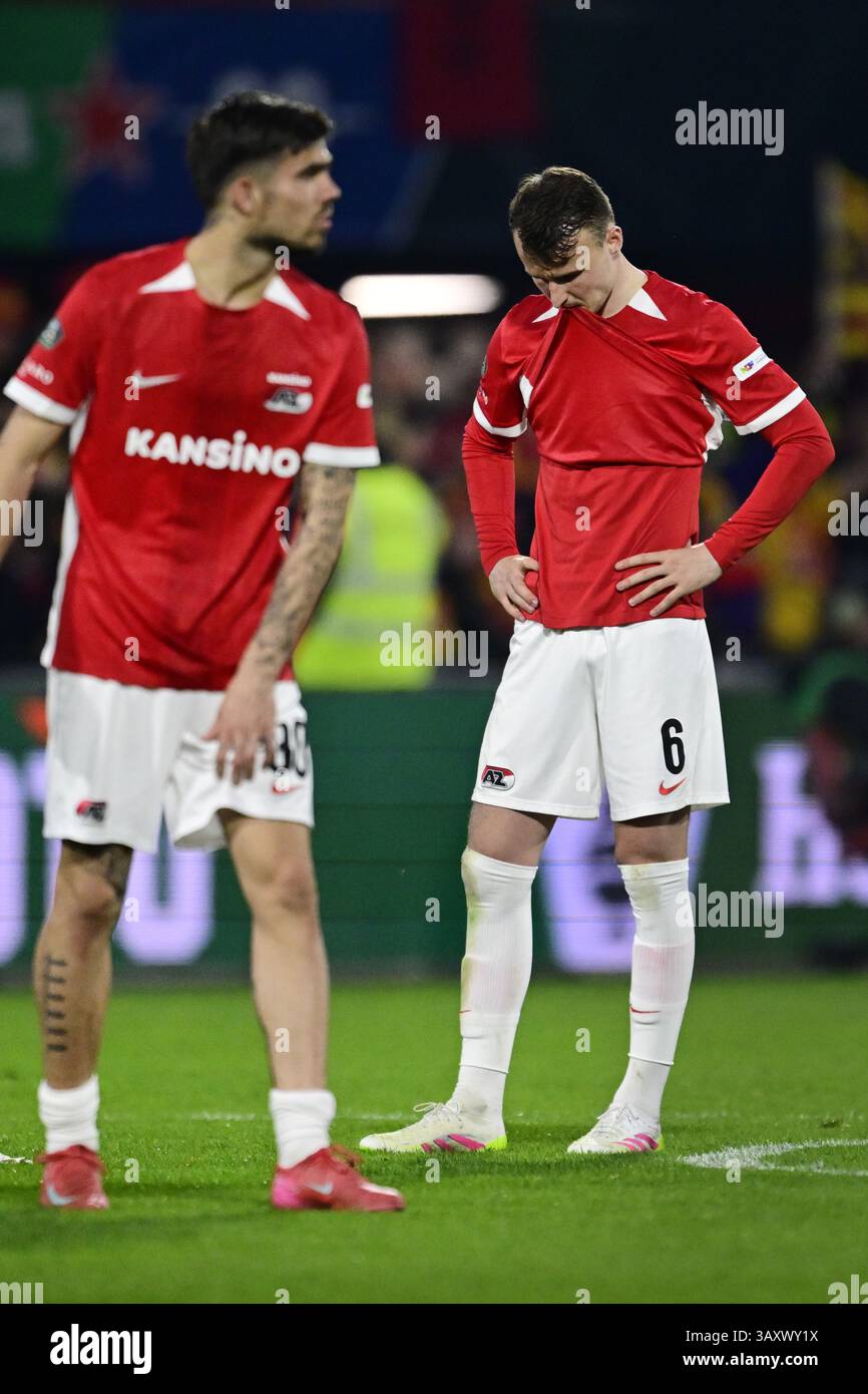 ROTTERDAM - Peer Koopmeiners of AZ after the lost KNVB Cup final ...