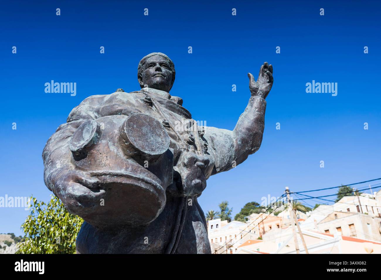 A statue seen in Symi, Greece on 15 April 2025 honours Eugenia ...
