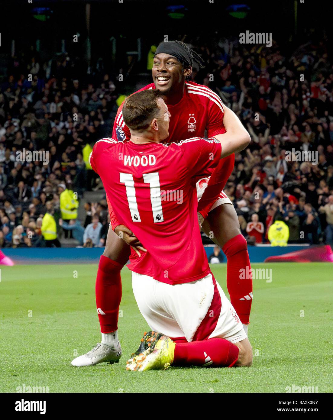 London, UK. 21st Apr, 2025. Christ Wood of Nottingham Forest (11 ...