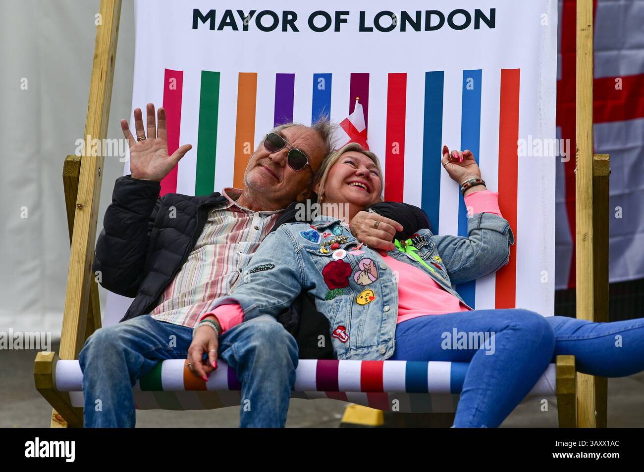 LONDON, ENGLAND - APRIL 21 2025: Giant Deckchair at The Mayor of London ...
