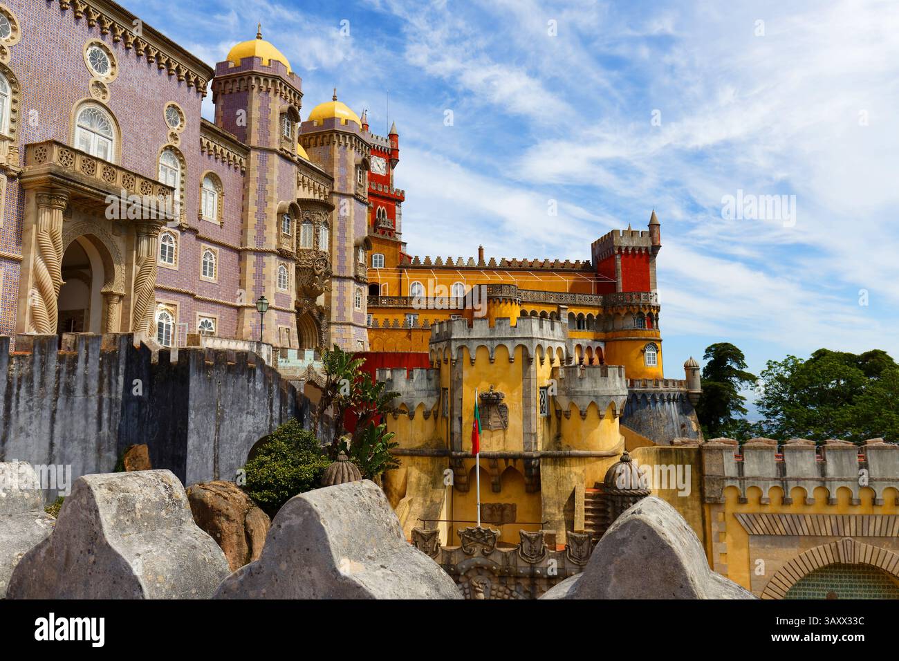Famous historic Pena palace part of cultural site of Sintra in Portugal ...