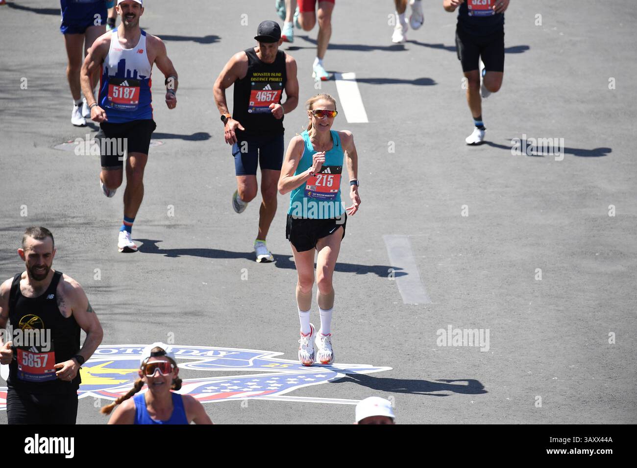 BOSTON, MA - APRIL 21: Paula Radcliffe of Great Britain runs to the ...