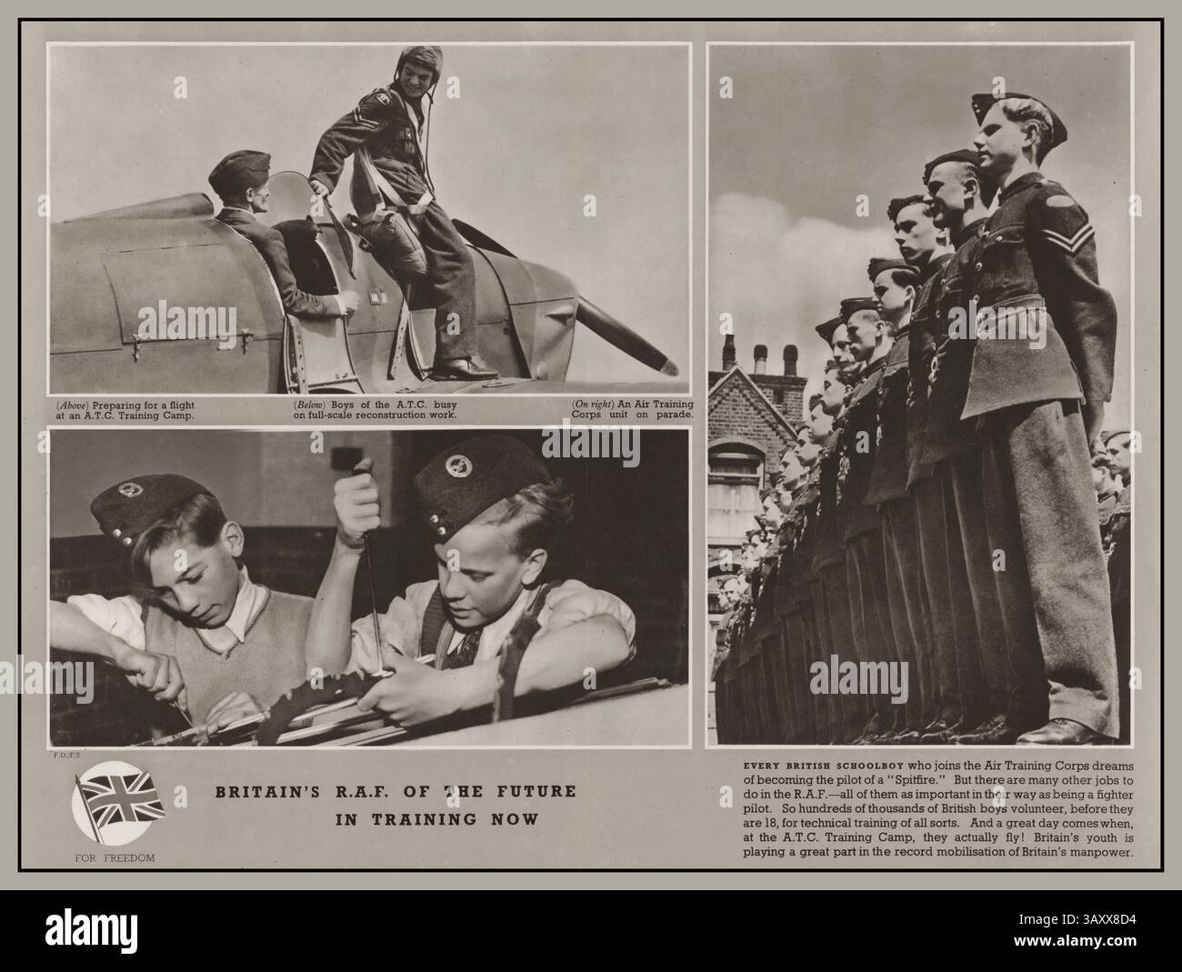 AIR TRAINING CORPS WW2 Propaganda Poster "Britain's R.A.F. of the ...