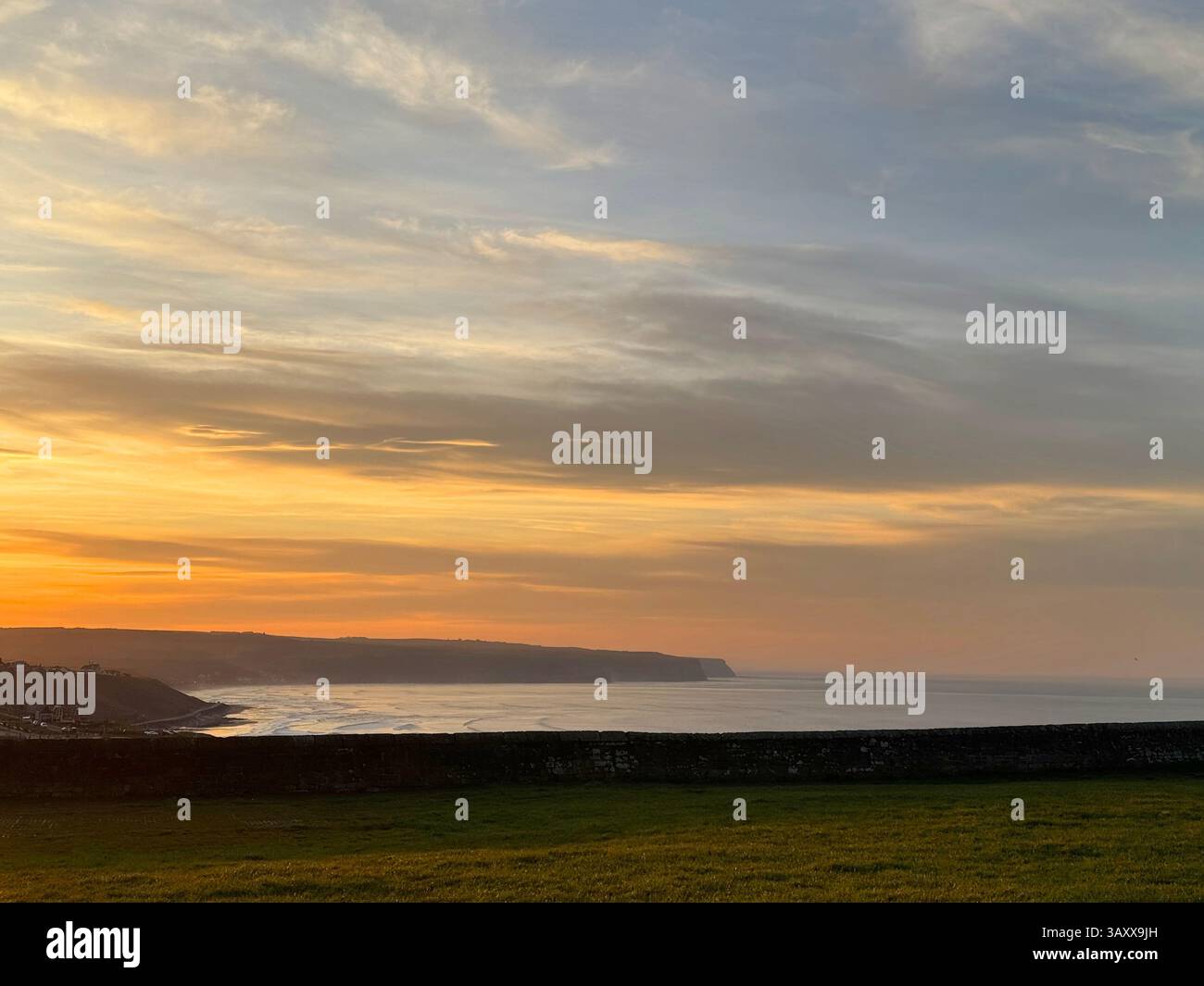 Whitby Beaches looking into the North Sea Stock Photo - Alamy