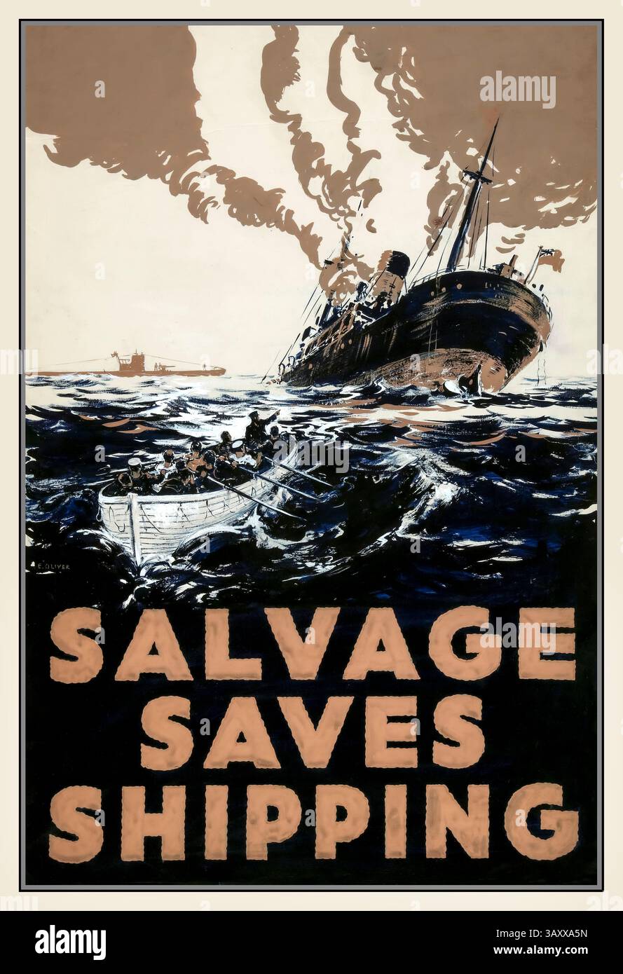“WW2 Propaganda appeals poster “Salvage Saves Shipping" Date between ...