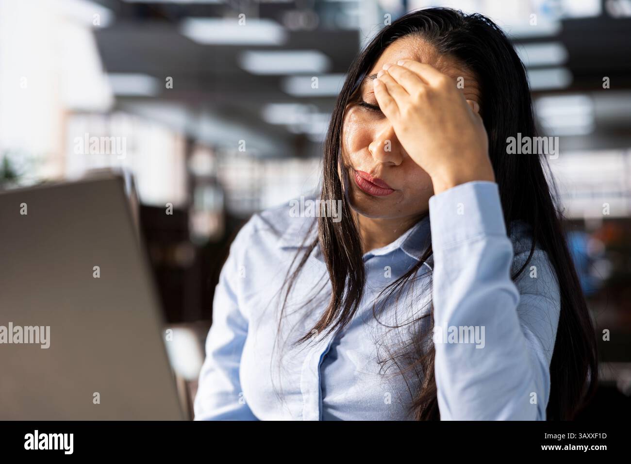 CEO feeling the anxiety of business pressure and project failure ...