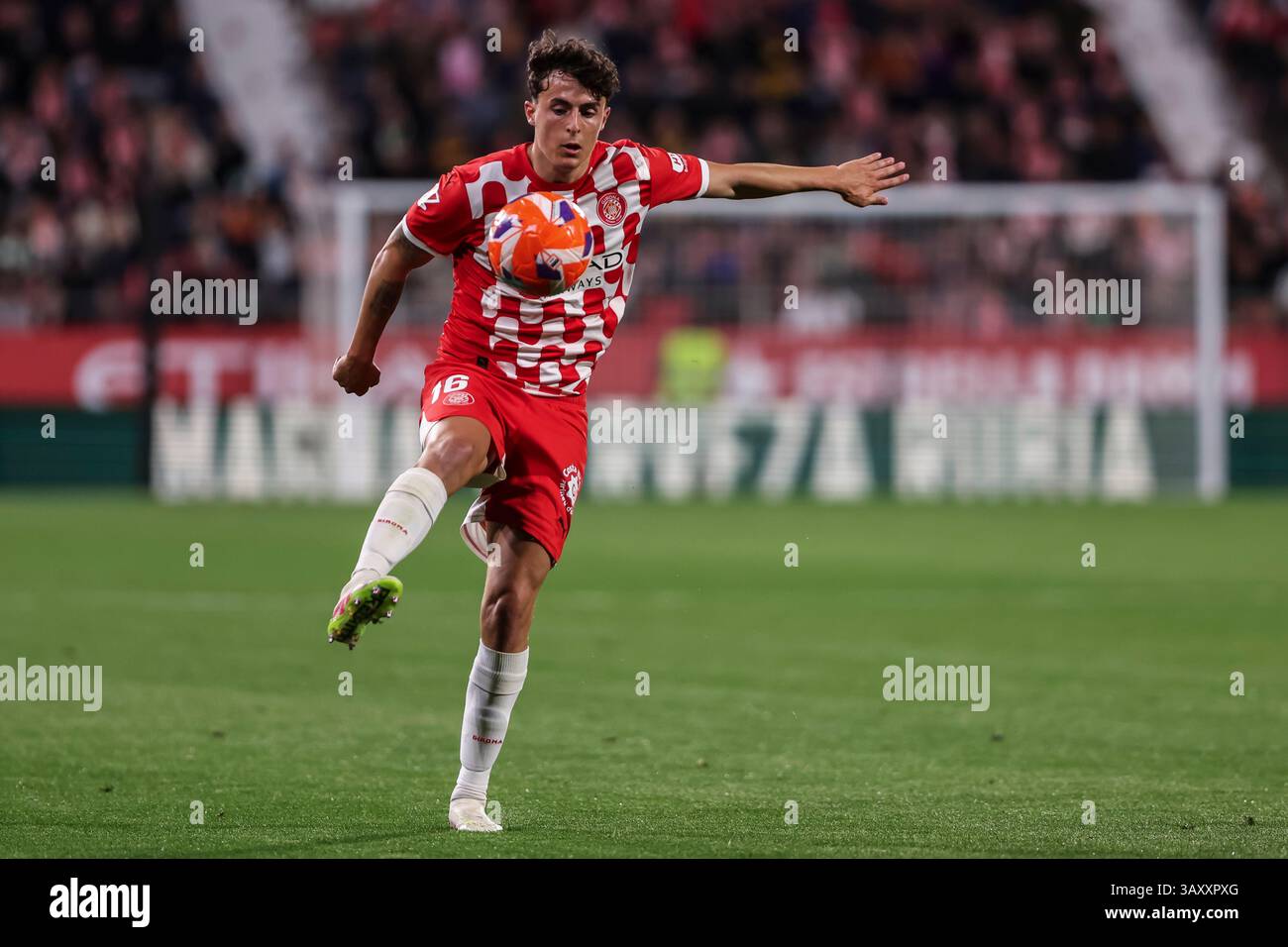 Alejandro Frances of Girona FC in action during the Spanish league, La ...