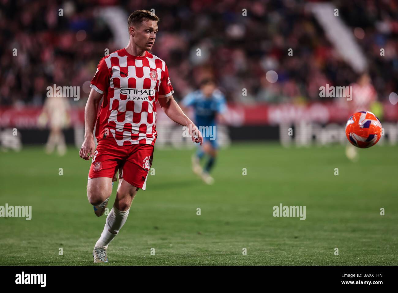 Viktor Tsyhankov of Girona FC in action during the Spanish league, La Liga EA Sports, football ...