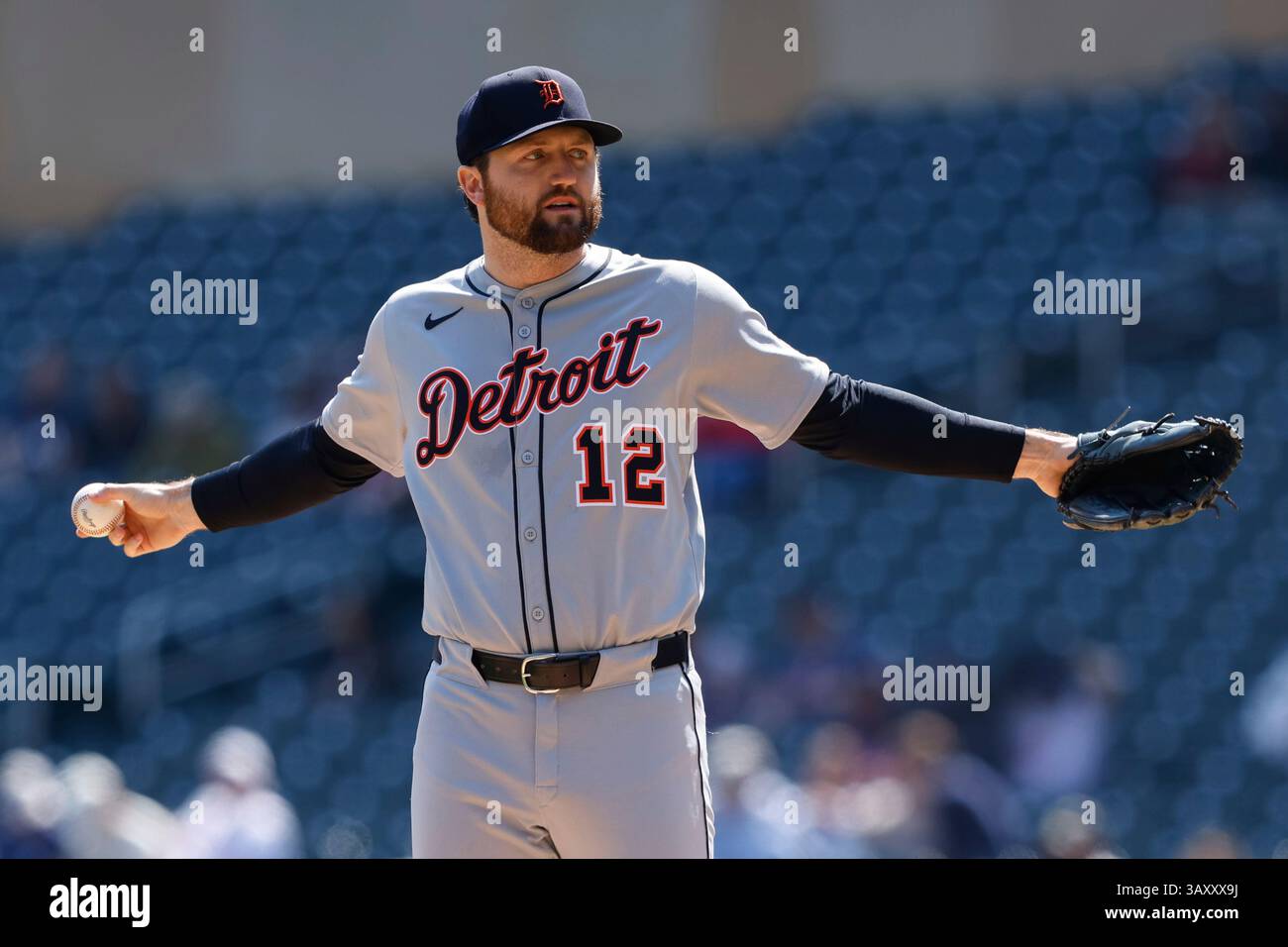 MINNEAPOLIS, MN - APRIL 13: Detroit Tigers starting pitcher Casey Mize ...