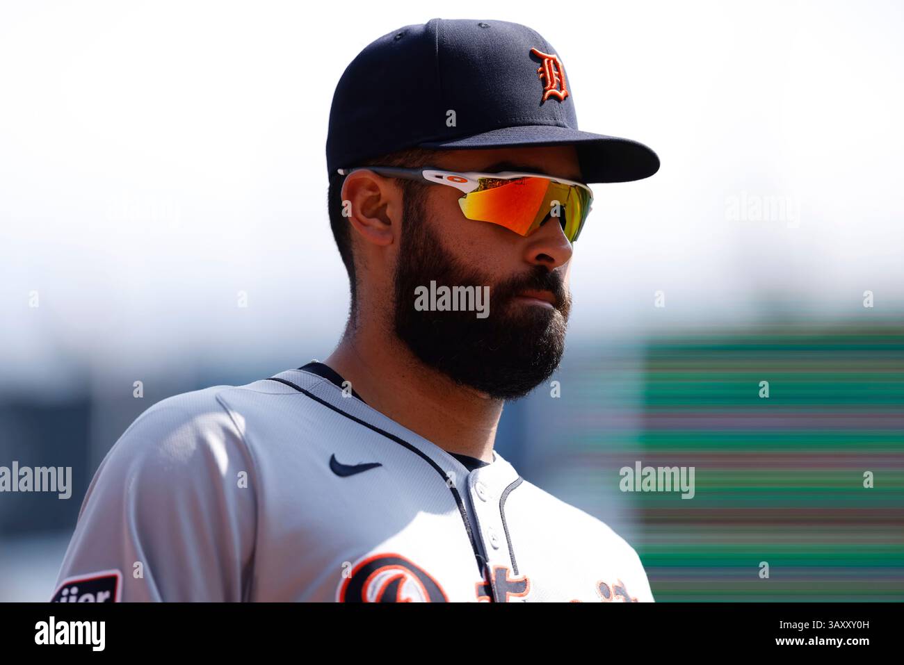 MINNEAPOLIS, MN - APRIL 13: Detroit Tigers left fielder Riley Greene ...
