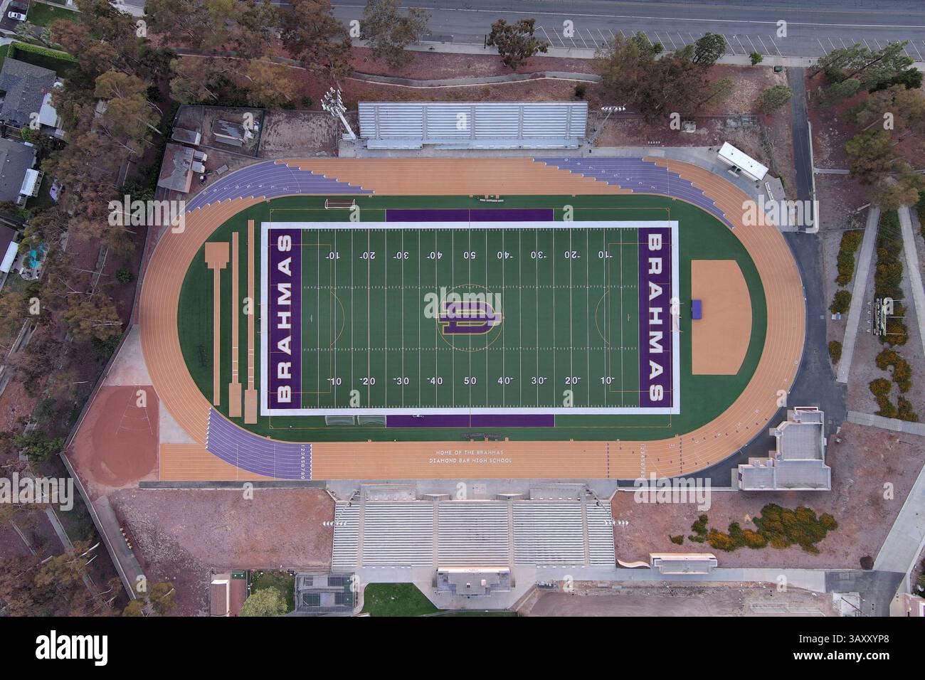 A general overall aerial view of Diamond Bar High School track and ...