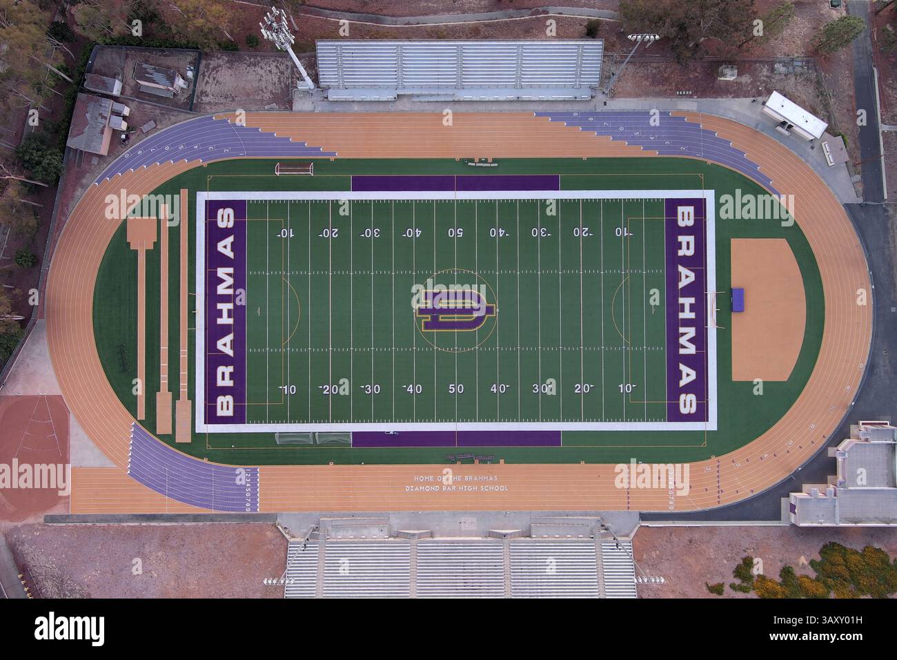 A general overall aerial view of Diamond Bar High School track and ...