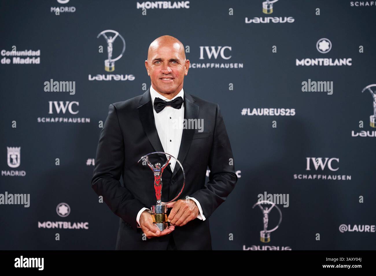 April 21, 2025, Madrid, Madrid, Spain: Kelly Slater poses as Winner at ...