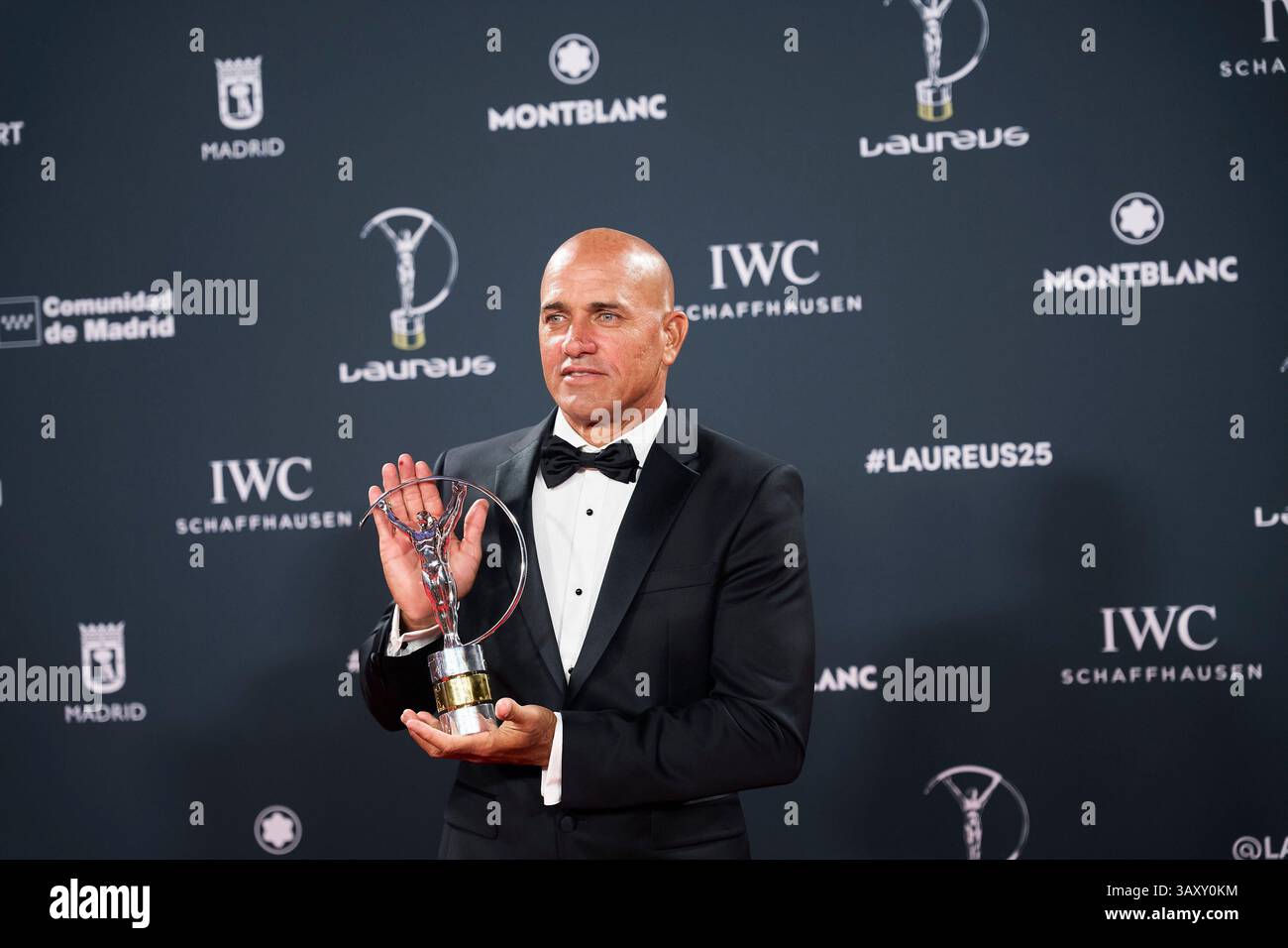 Kelly Slater poses as Winner at the 25th Anniversary Laureus World ...
