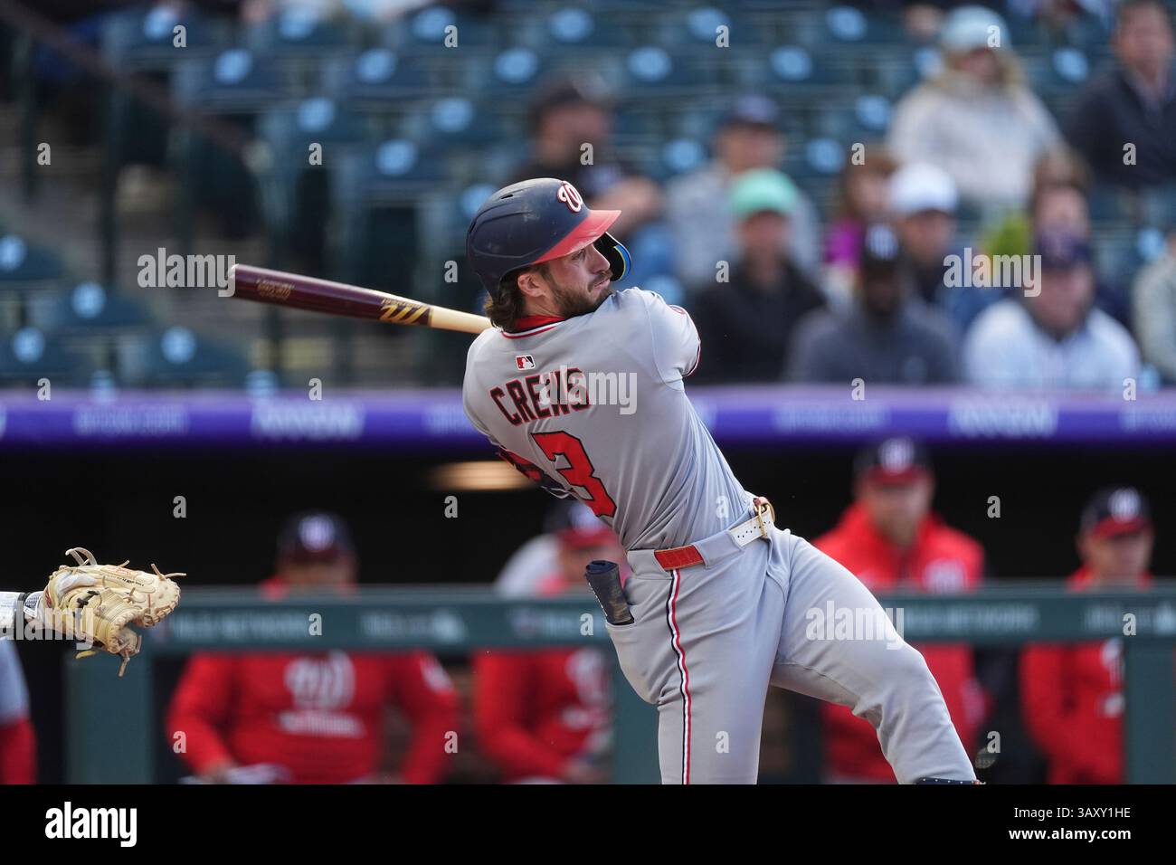Washington Nationals fielder Dylan Crews (3) in the first inning of ...