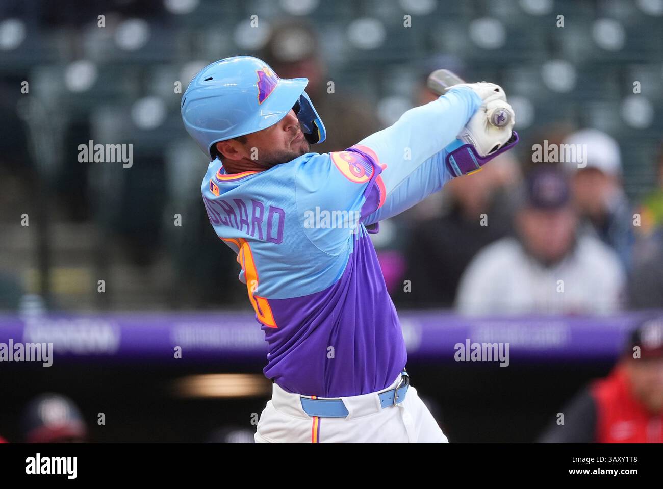 Colorado Rockies fielder Sean Bouchard (12) in the third inning of Game ...