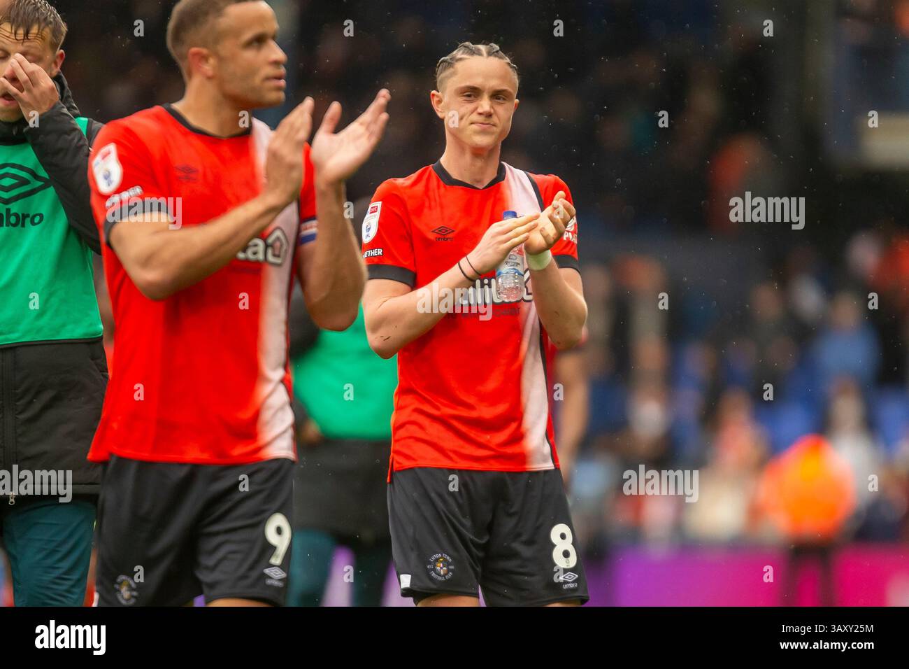 Thelo Aasgaard of Luton Town applaud their supporters the Sky Bet ...