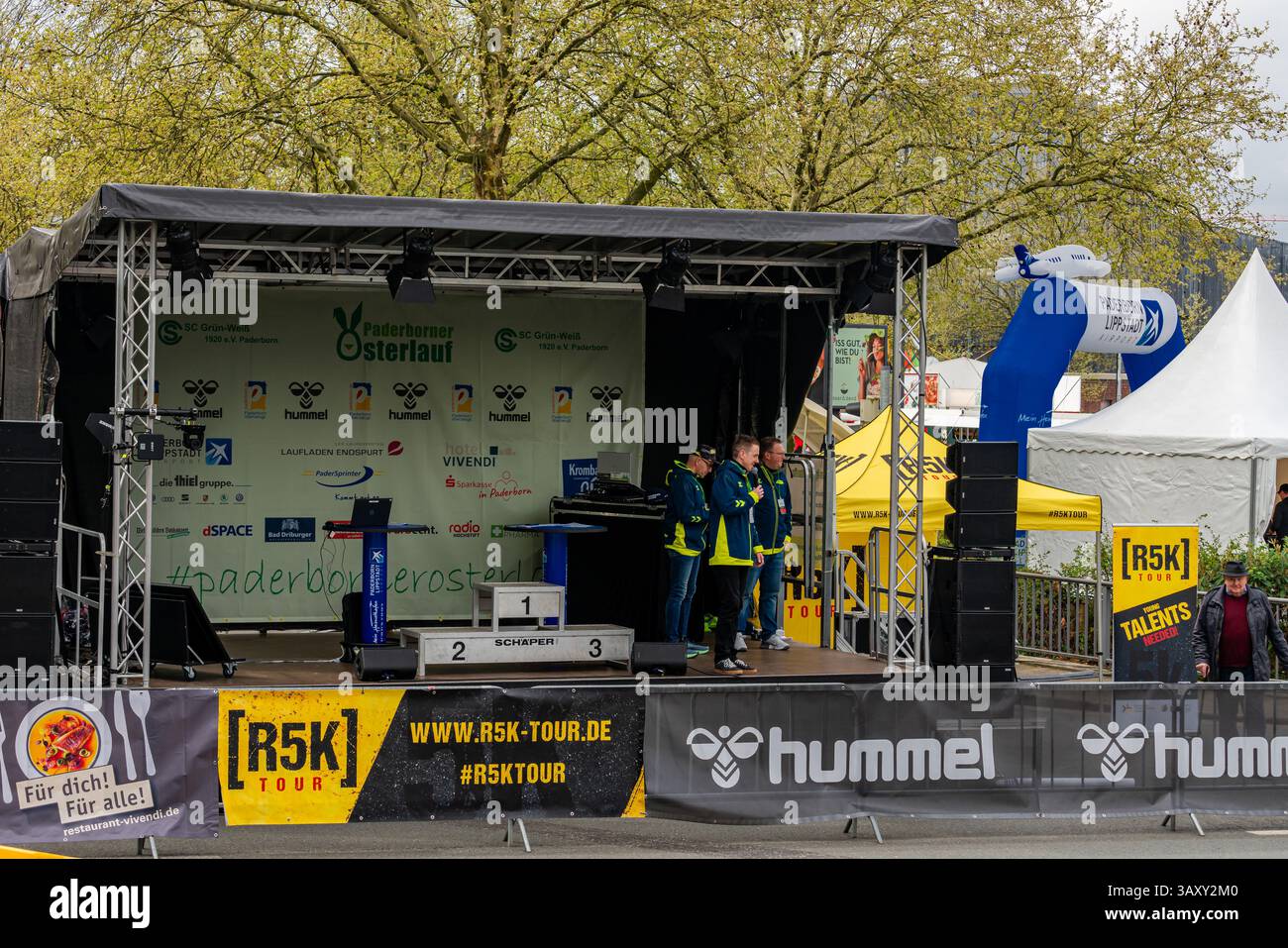 GERMANY, PADERBORN, 77 EASTER RUN, 04-19-2025. The main stage area is ...