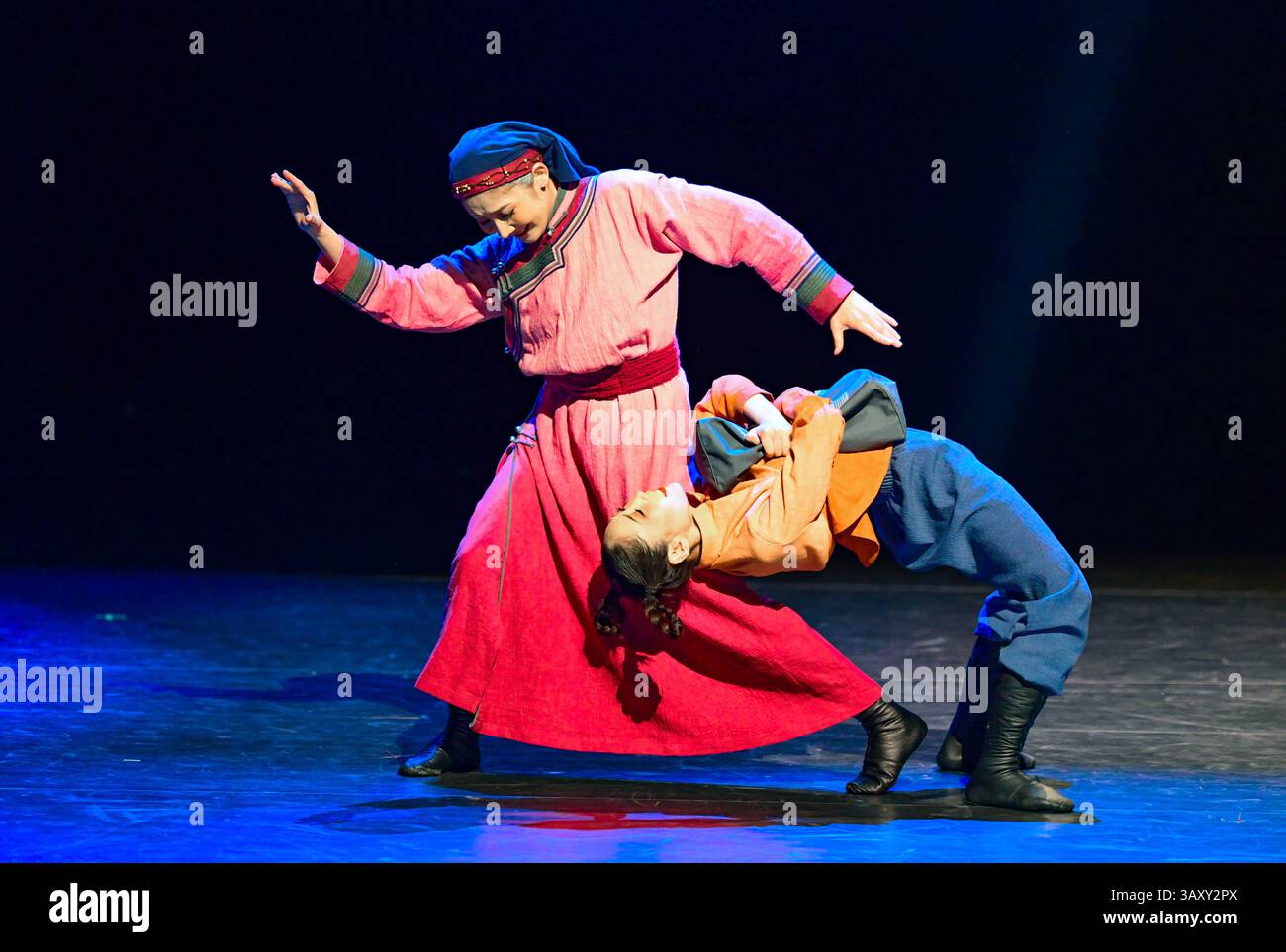 XILINGOL LEAGUE, CHINA - APRIL 21, 2025 - Actors perform dance in ...