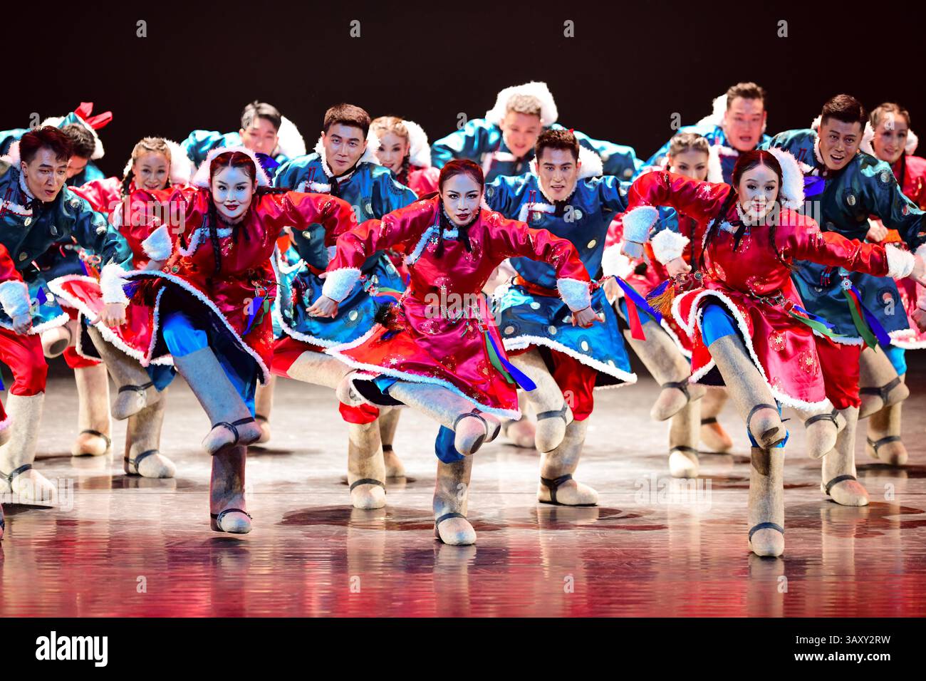XILINGOL LEAGUE, CHINA - APRIL 21, 2025 - Actors perform dance in ...