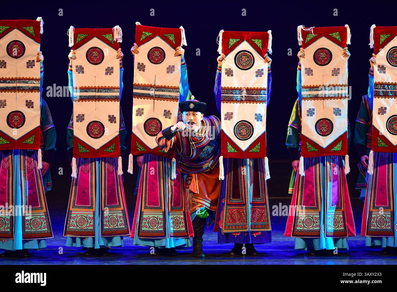 XILINGOL LEAGUE, CHINA - APRIL 21, 2025 - Actors perform dance in ...