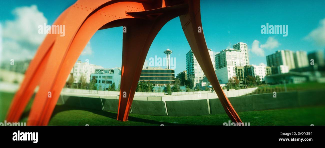 Panoramic view of Olympic Sculpture Park, Seattle Art Museum, Seattle ...