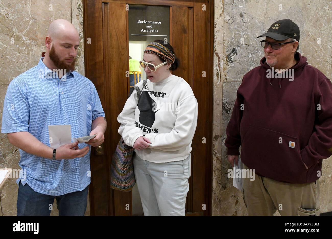 April 14, 2025, Racine, Wisconsin, USA: Constituents, including EMMA ...