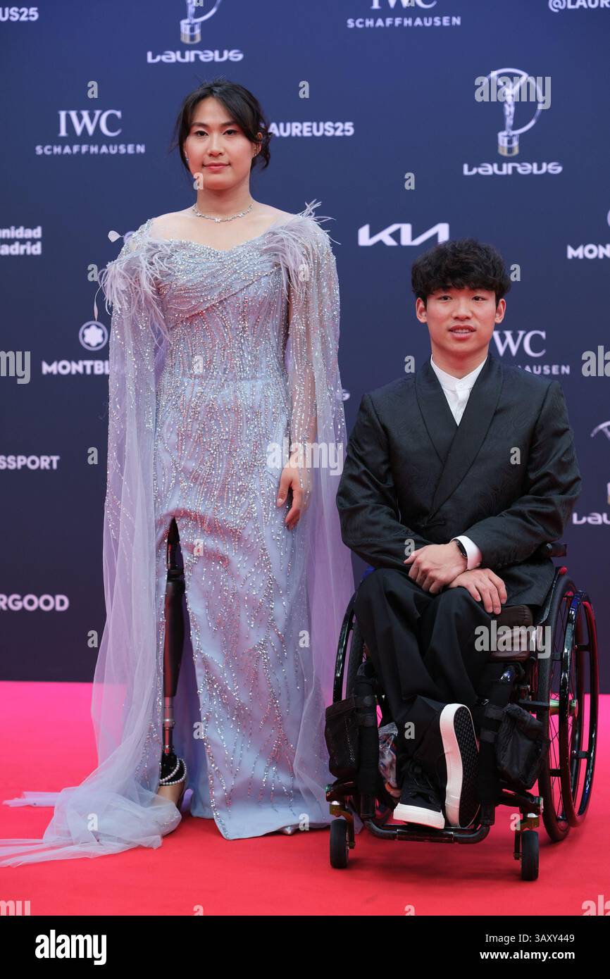 Madrid, Spain. 21st Apr, 2025. Jiang Yuyan poses at the Laureus World Sports Awards Madrid 2025 ...