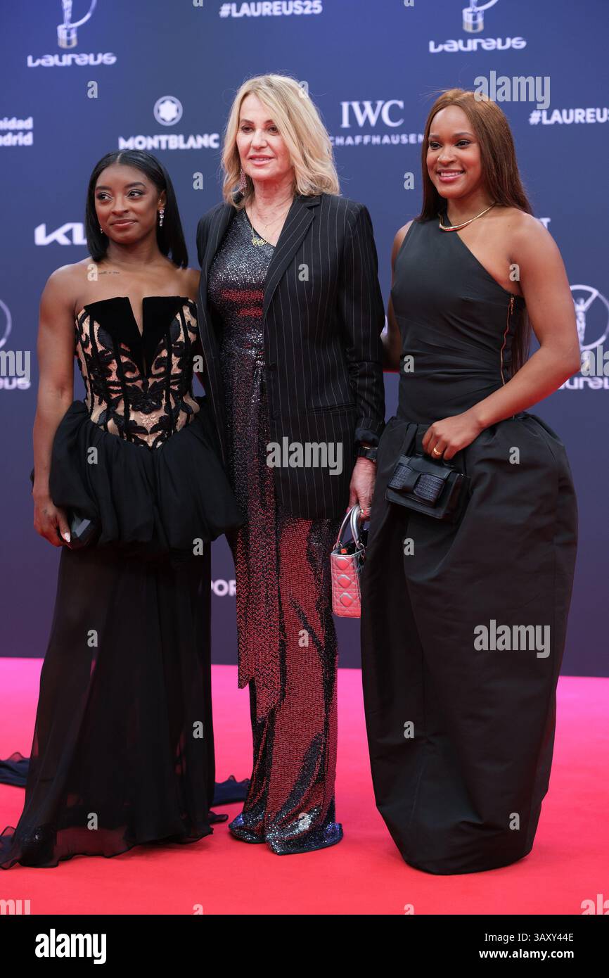 Madrid, Spain. 21st Apr, 2025. Simone Biles poses at the Laureus World ...