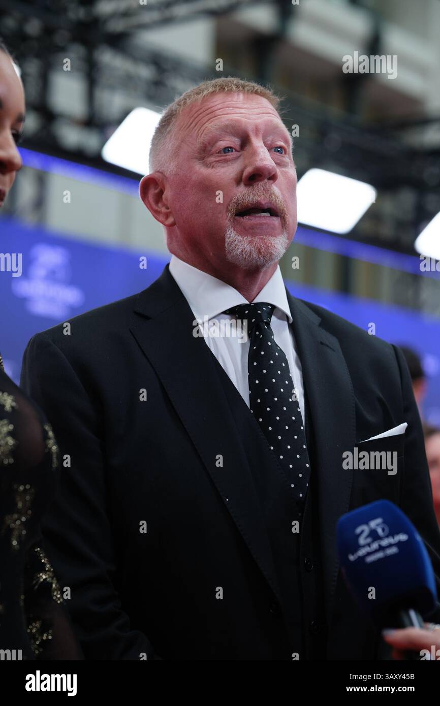 Madrid, Spain. 21st Apr, 2025. Boris Becker poses at the Laureus World ...