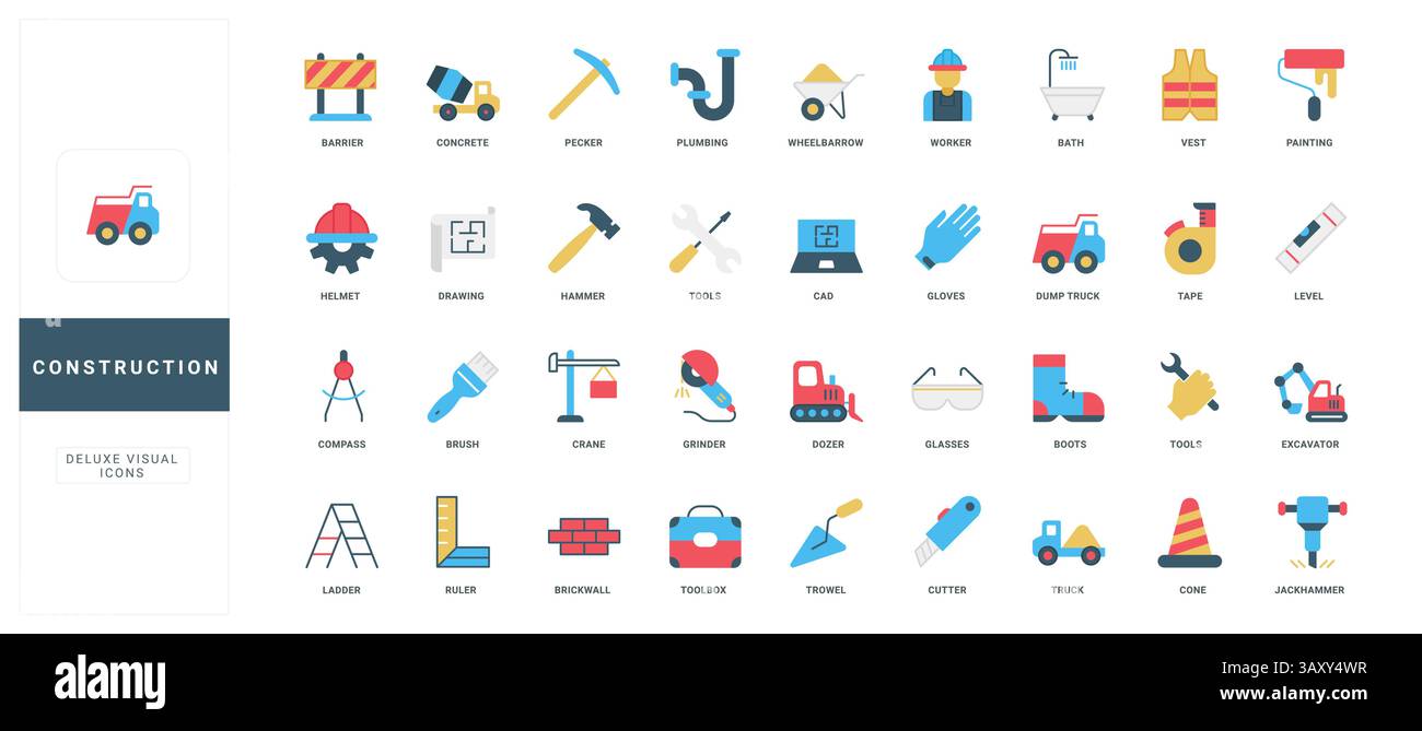 Construction site equipment and machinery, workers tools and safety ...