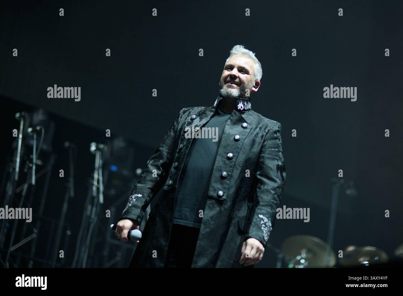 Singer Miguel Angel Franco of the group Saurom performs during the ...