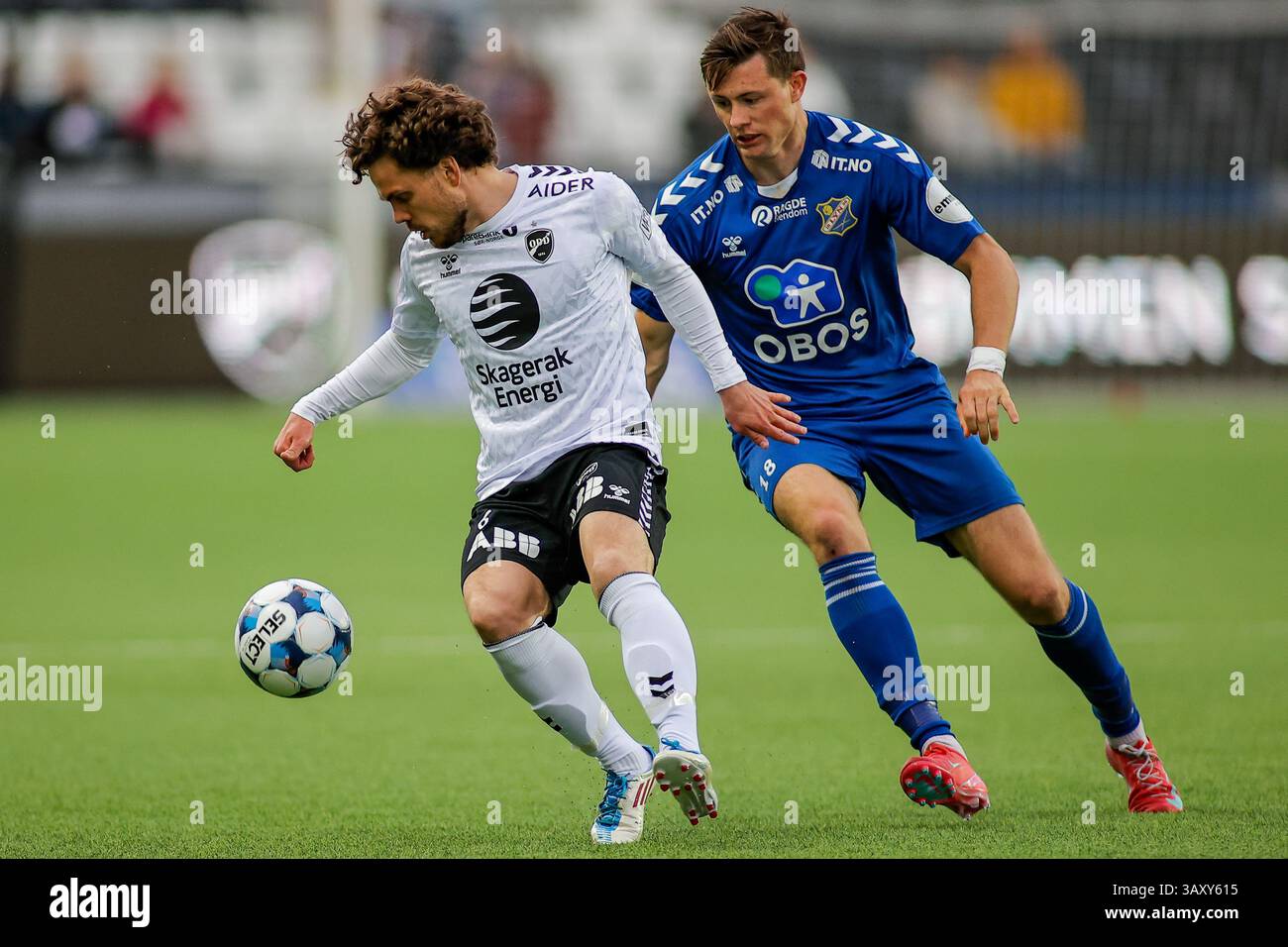 Skien, Norway. 21st Apr, 2025. OBOS-ligaen match between Odds Ballklubb ...
