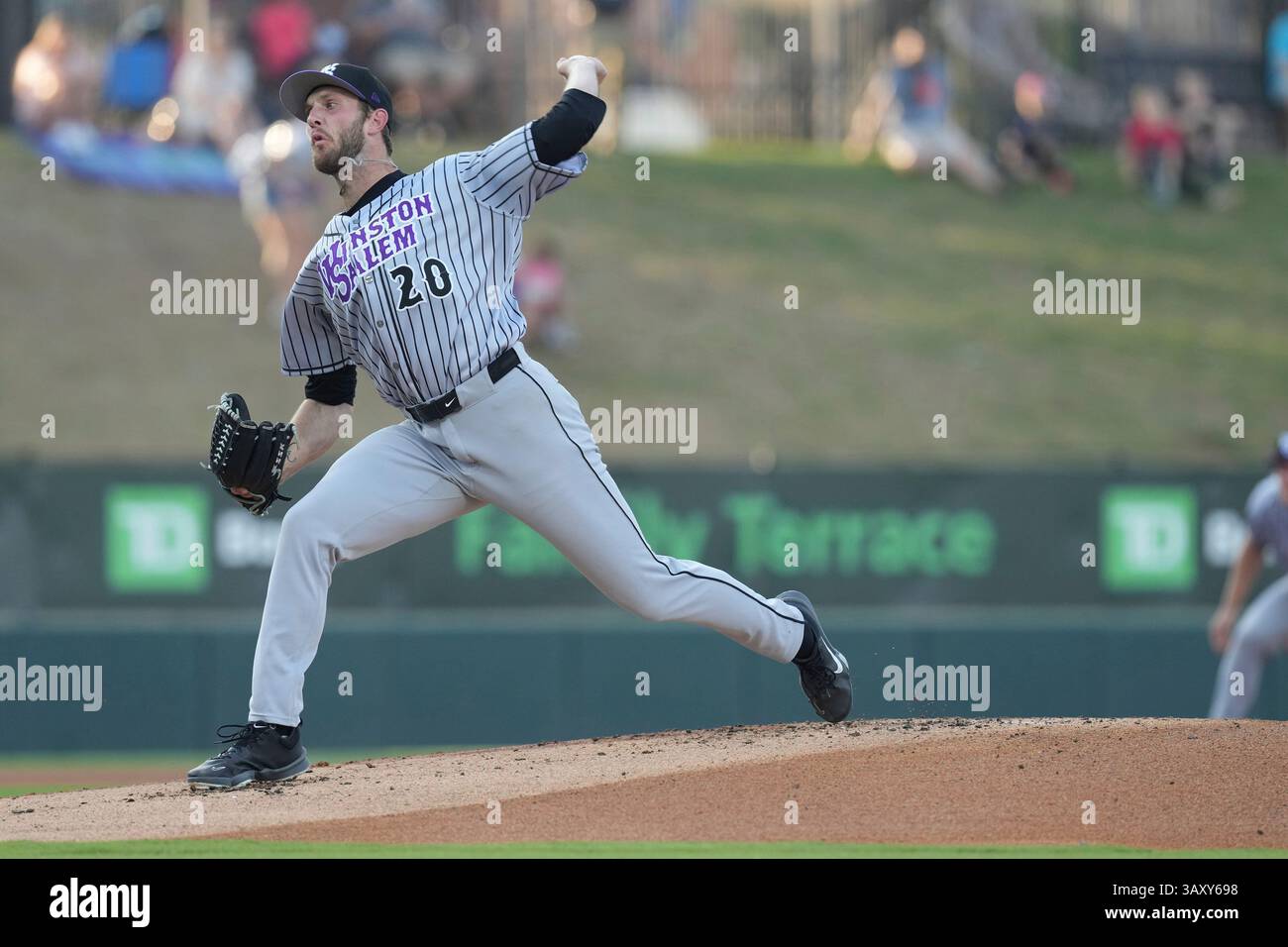 Shane Murphy (20) of the Winston-Salem Dash delivers a pitch in a South ...