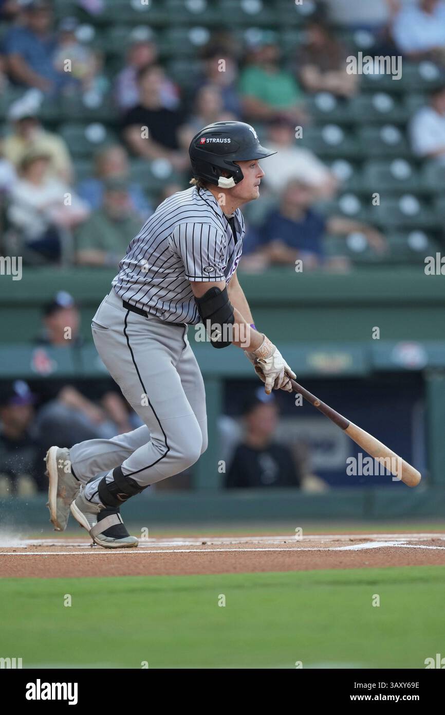 Sam Antonacci (1) of the Winston-Salem Dash at bat in a South Atlantic ...