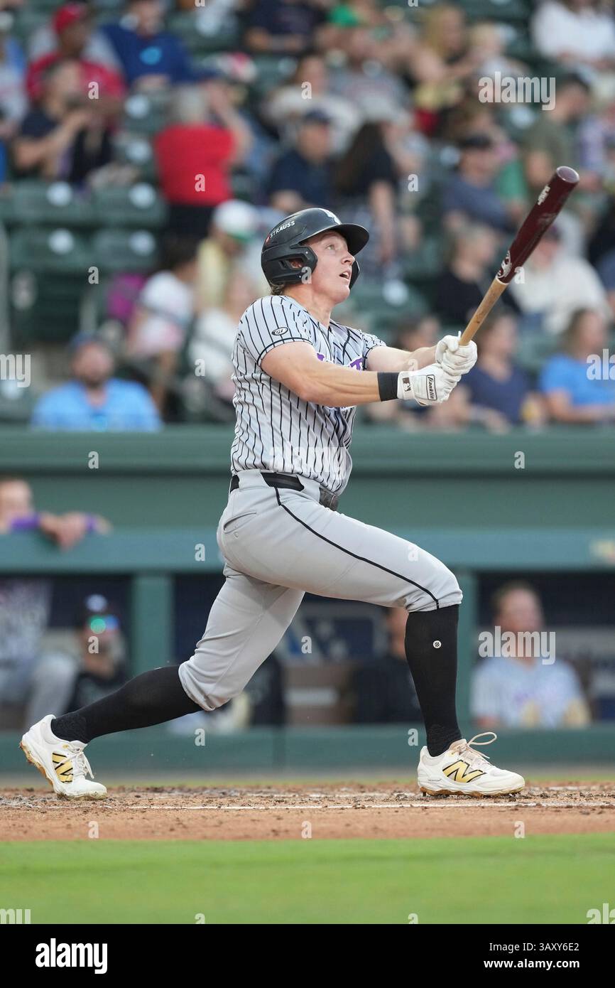 Caden Connor (5) of the Winston-Salem Dash at bat in a South Atlantic ...