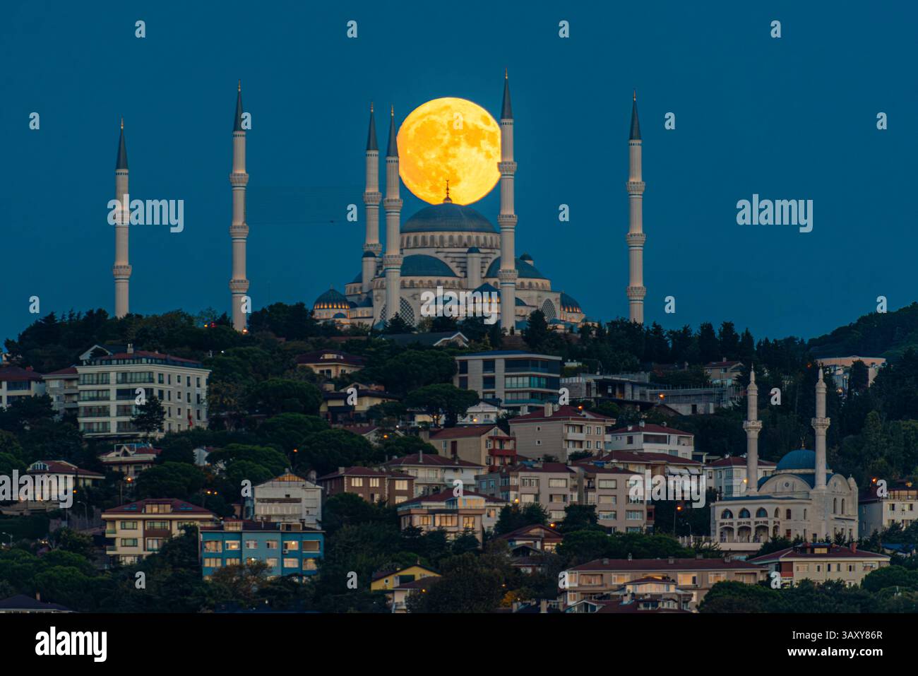 Istanbul,Üsküdar, Çamlıca observation hill located Çamlıca Mosque a ...