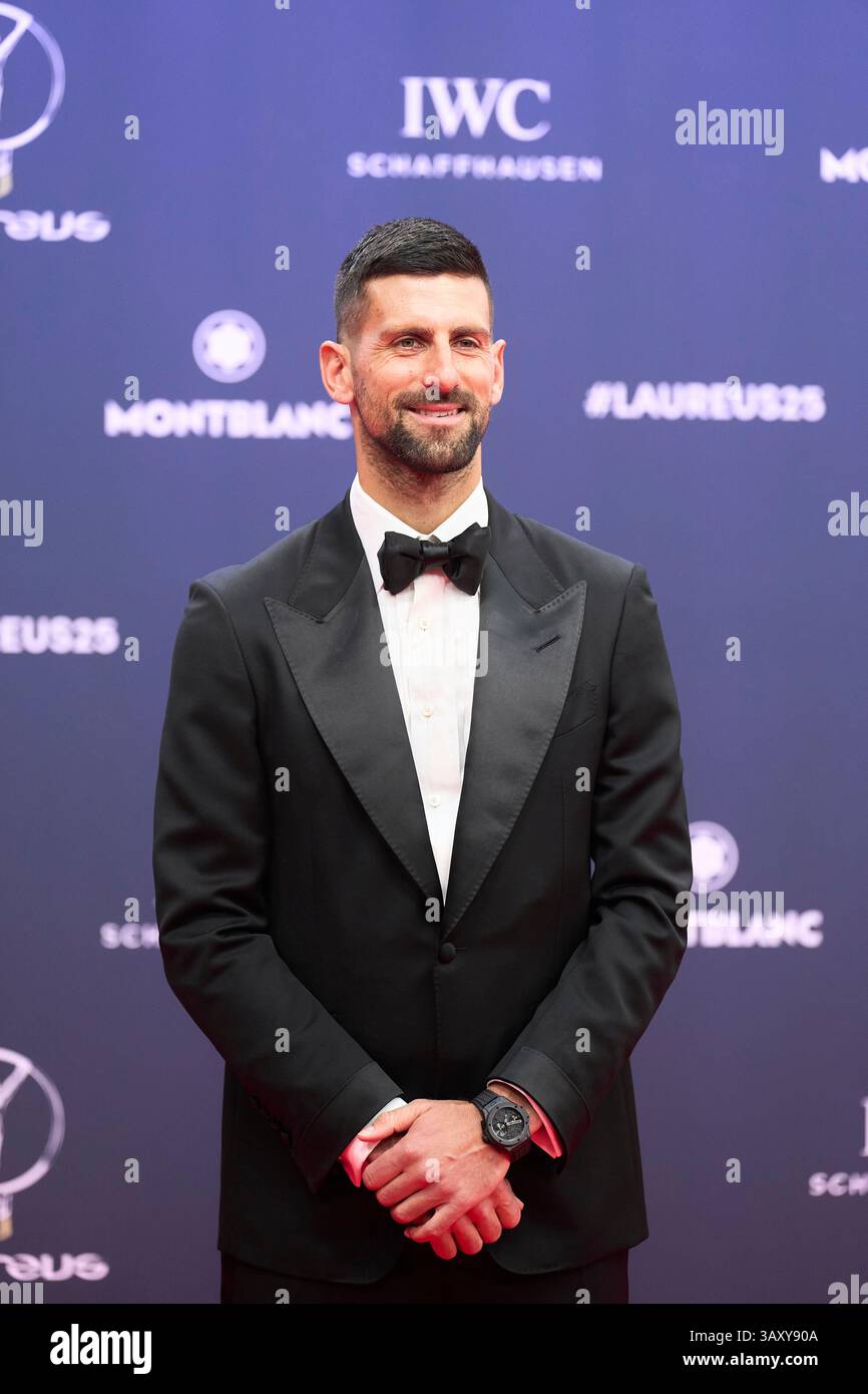Novak Djokovic attends 25th Anniversary Laureus World Sports Awards ...