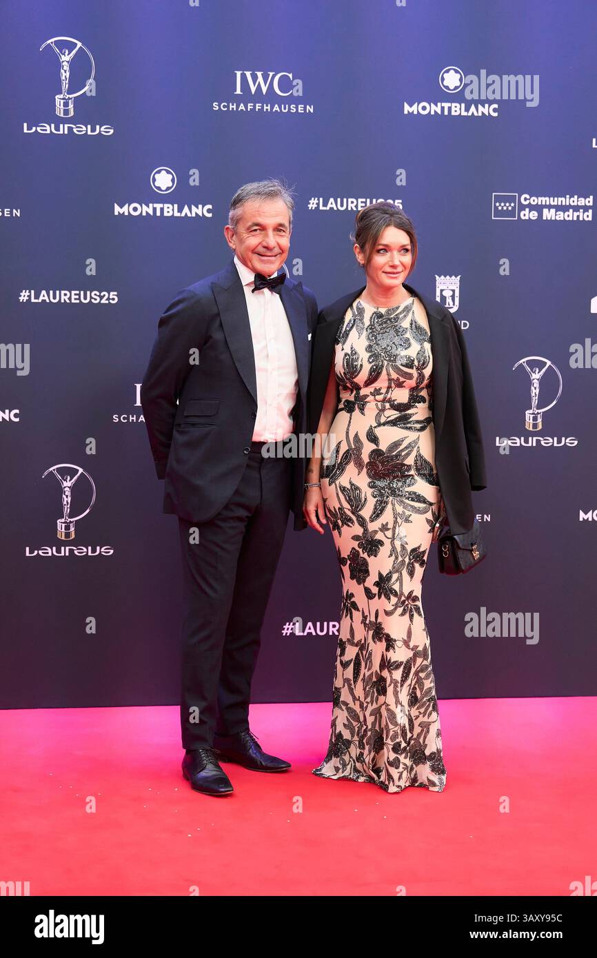 Emilio Sanchez Vicario, Simona Bronzetti attends 25th Anniversary Laureus World Sports Awards ...
