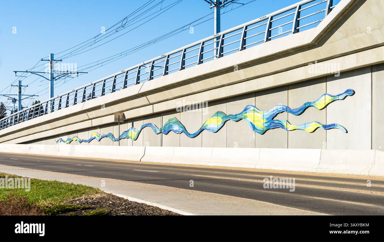 Edmonton, Canada, April 17, 2025: "Confluence" mosaic by Erin Pankratz ...