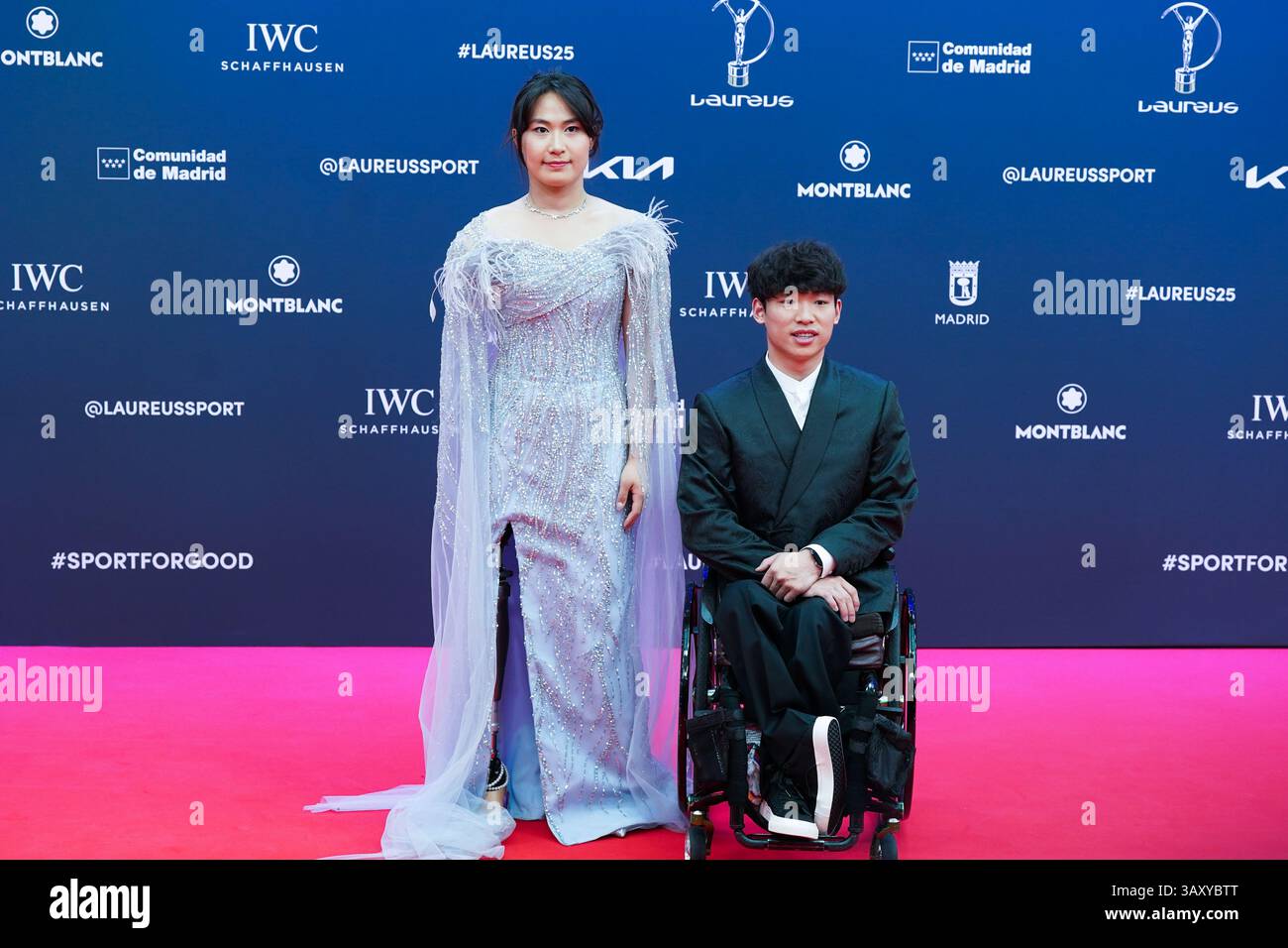 Madrid, Spain. 21st Apr, 2025. Chinese paralympic swimmer Jiang Yuyan ...