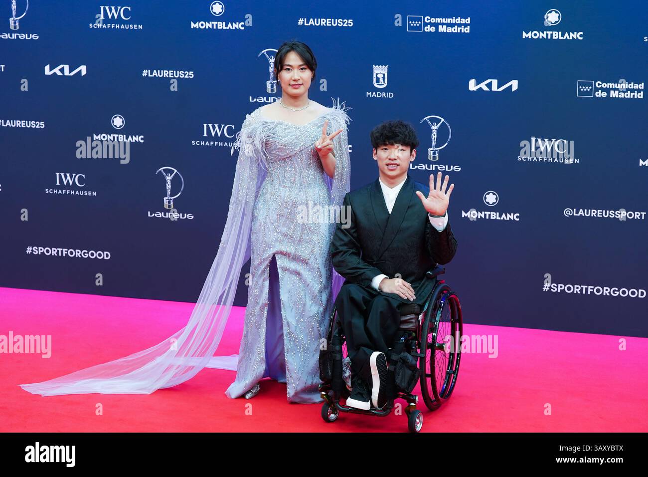Madrid, Spain. 21st Apr, 2025. Chinese paralympic swimmer Jiang Yuyan ...