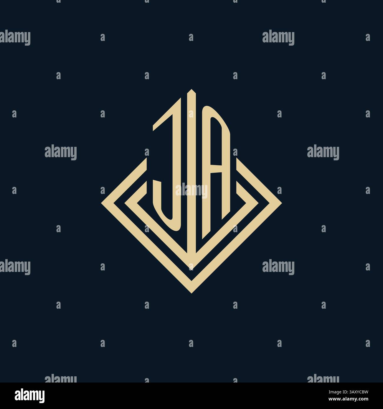 Initials JA logo rhombus lines shape style, luxury modern real estate ...
