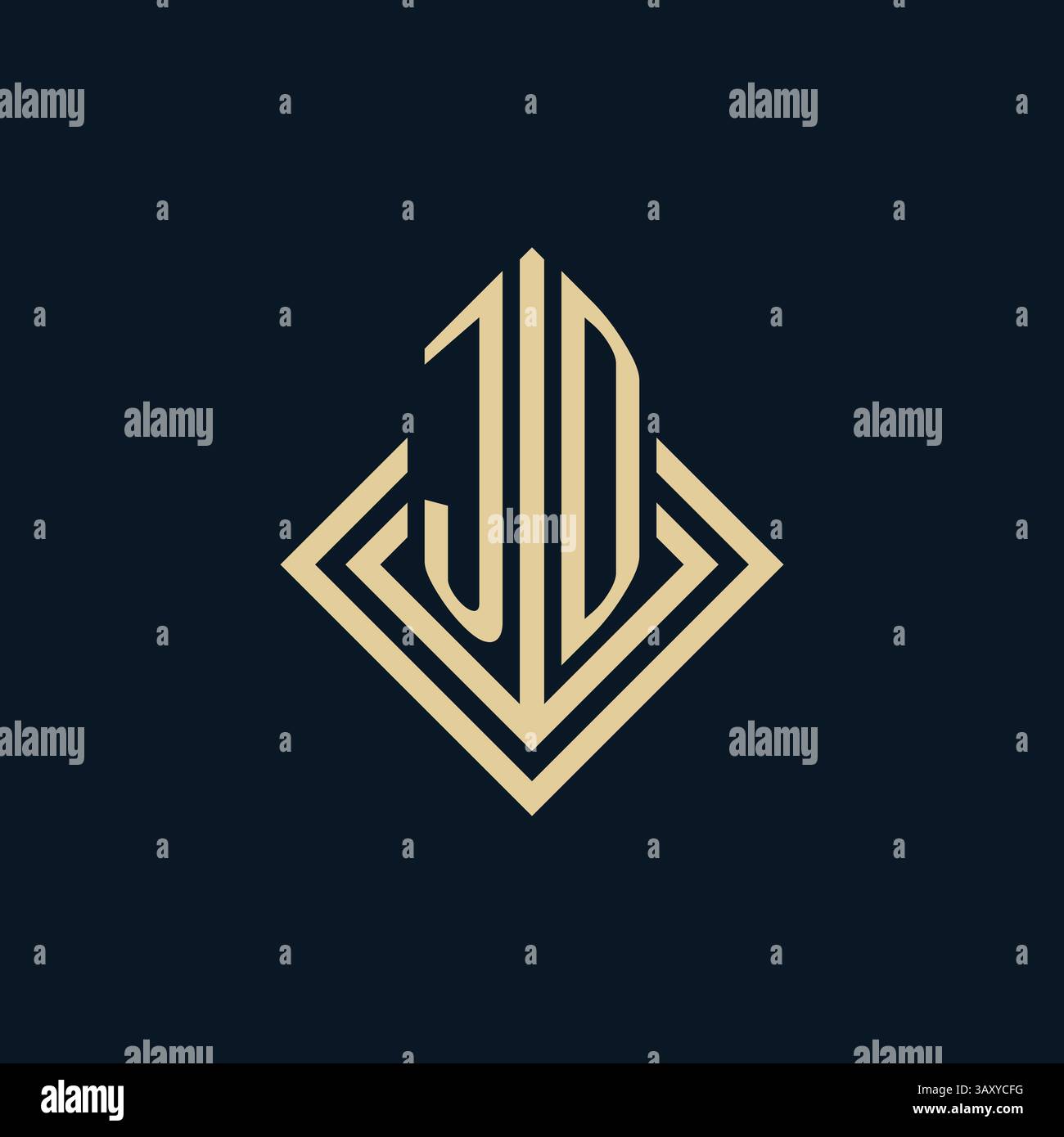 Initials JD logo rhombus lines shape style, luxury modern real estate ...